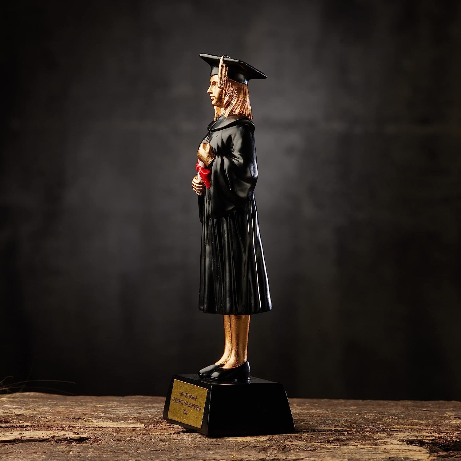 Personalised Female Resin Black & Gold Graduation Figurine Gift ...