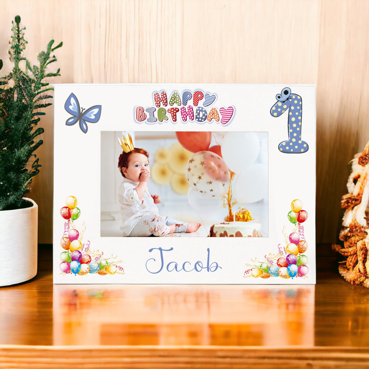 Personalised My First Birthday Photo Frame Landscape Boy's 1st Keepsak