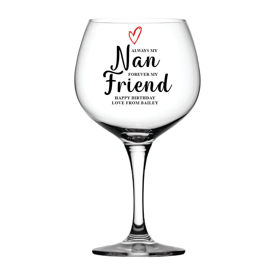 Personalised Nan Birthday Gin Cocktail Drink Glass Any Occasion ...