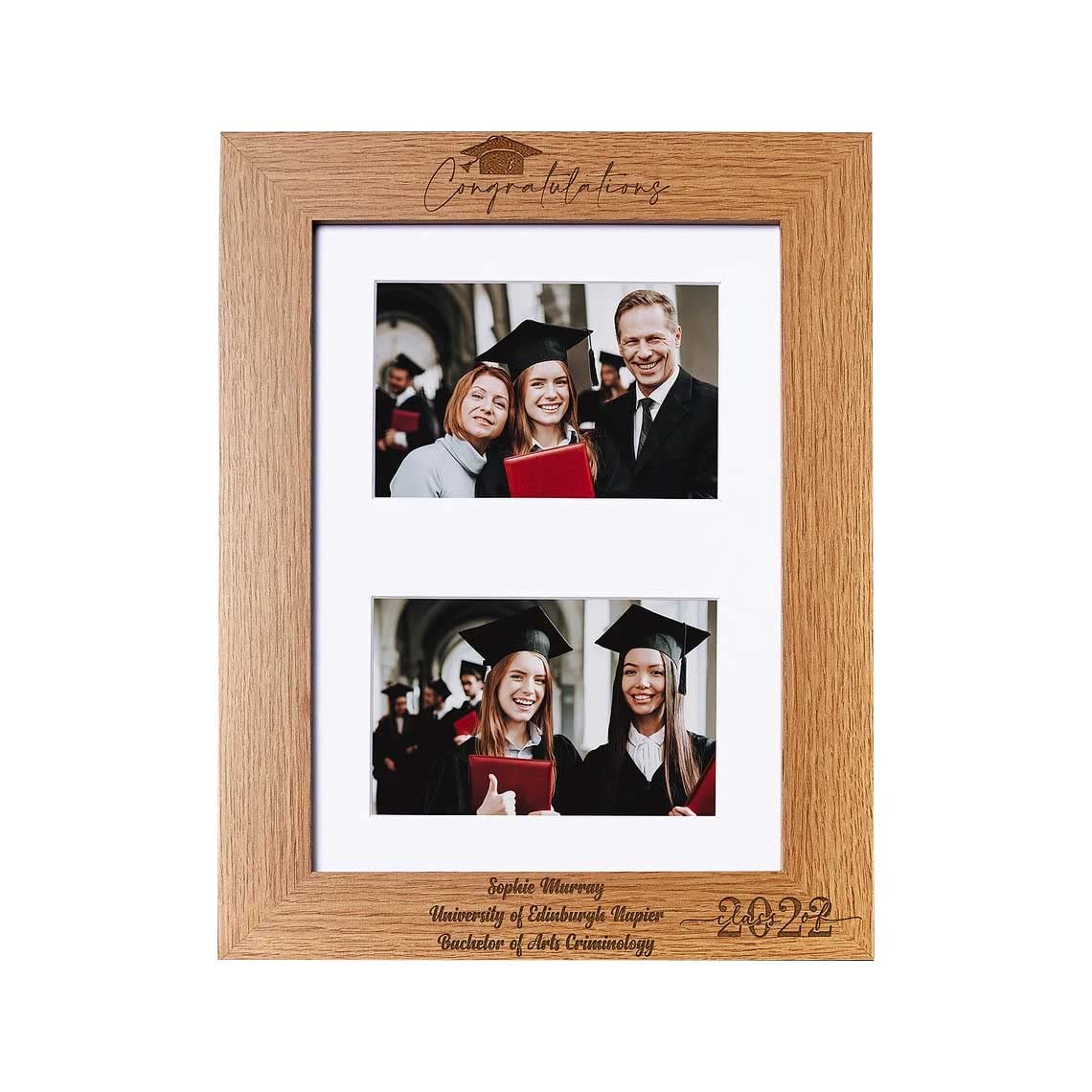 Buy Personalised Graduation Double Photo Landscape Photo Frame Class of ...