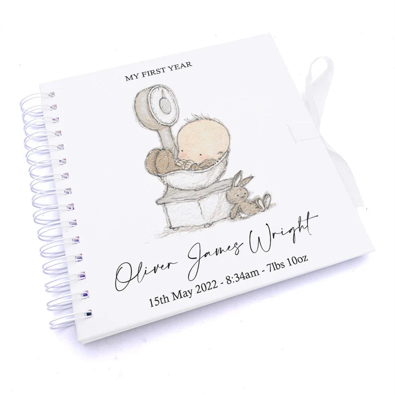 Buy Personalised Baby Birth Record Book My First Year With Scale Online ...